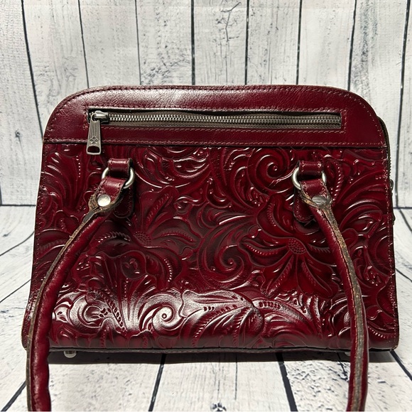 Patricia Nash | Bags | Patricia Nash Tooled Oxblood Satchel Crossbody ...